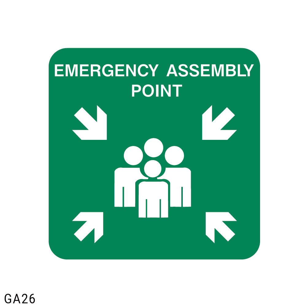 Emergency Assembly Point safety sign (GA26) | PPE Safety Signs | Supply ...